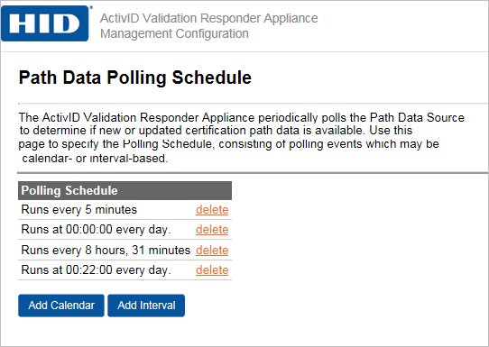 Procedure 6: Configure Path Data Polling Schedule